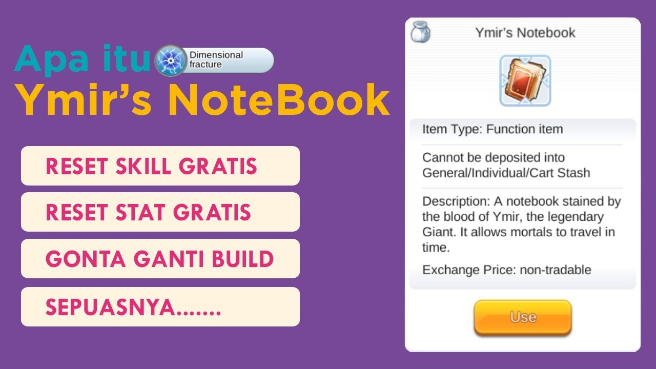 Reset Skill Gratis Sepuasnya!! Apa itu Ymir Book Ragnarok Mobile ...