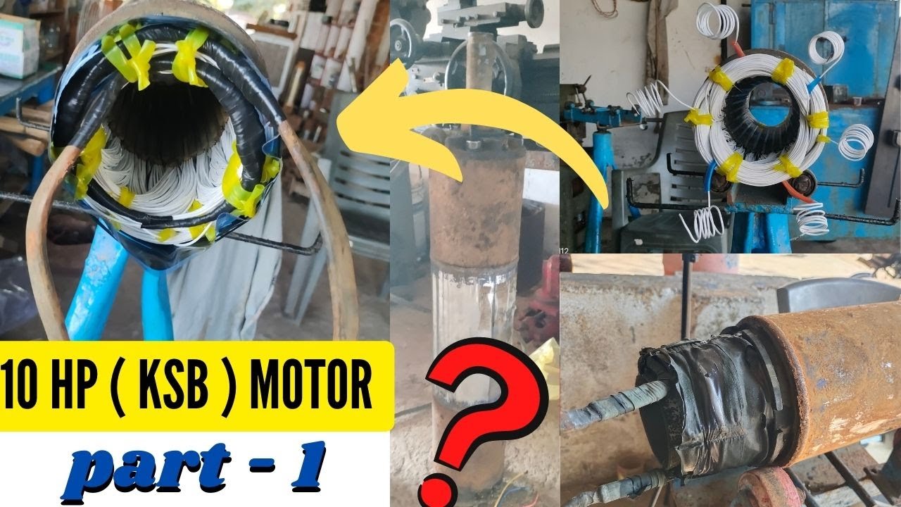 ksb motor rewinding / 10 hp submersible motor winding / ksb v6 24 slot ...