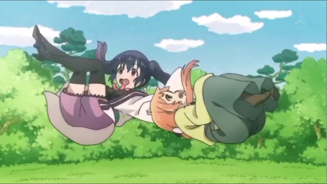 10 minutes of anime girls floating to happy music - YouTube