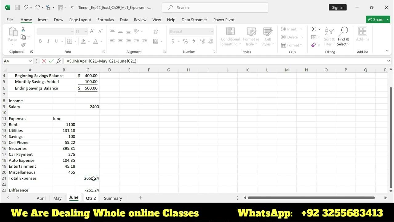 Exp22_Excel_Ch09_ML1_Expenses | Exp22 Excel Ch09 ML1 Expenses | @Mylabmastering512 - YouTube
