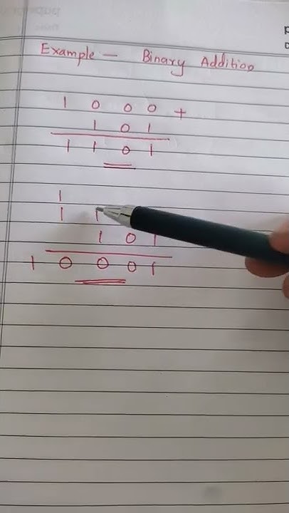 Binary addition- example 2 - YouTube