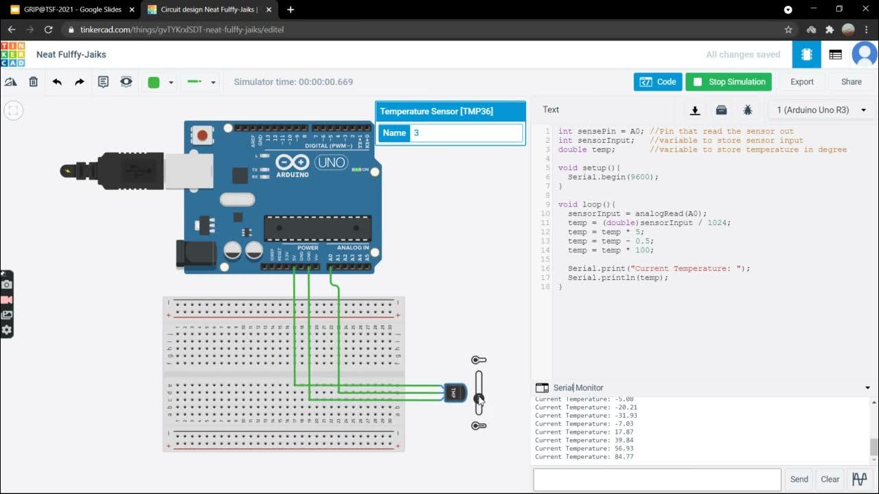 Temperature Sensor using TinkerCad | Arduino | ESIOT - YouTube