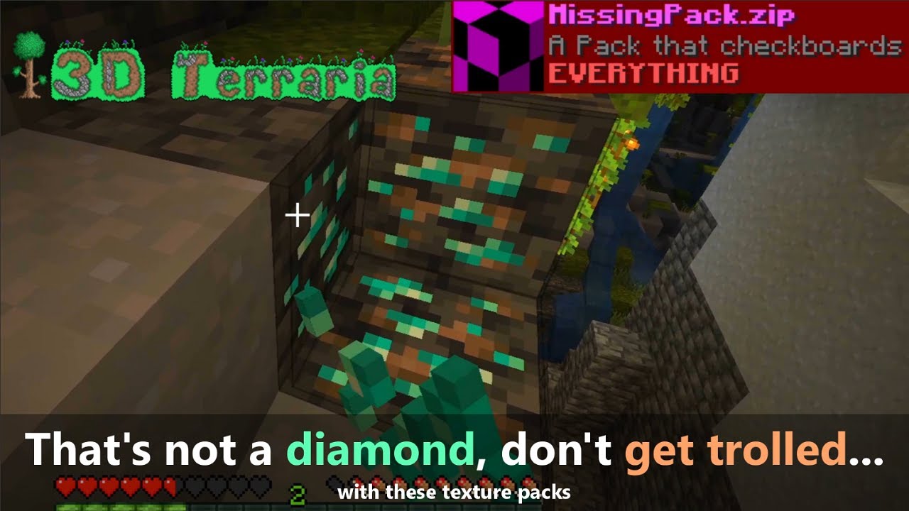 Minecraft resource packs with fake diamonds, that's built to troll you ...