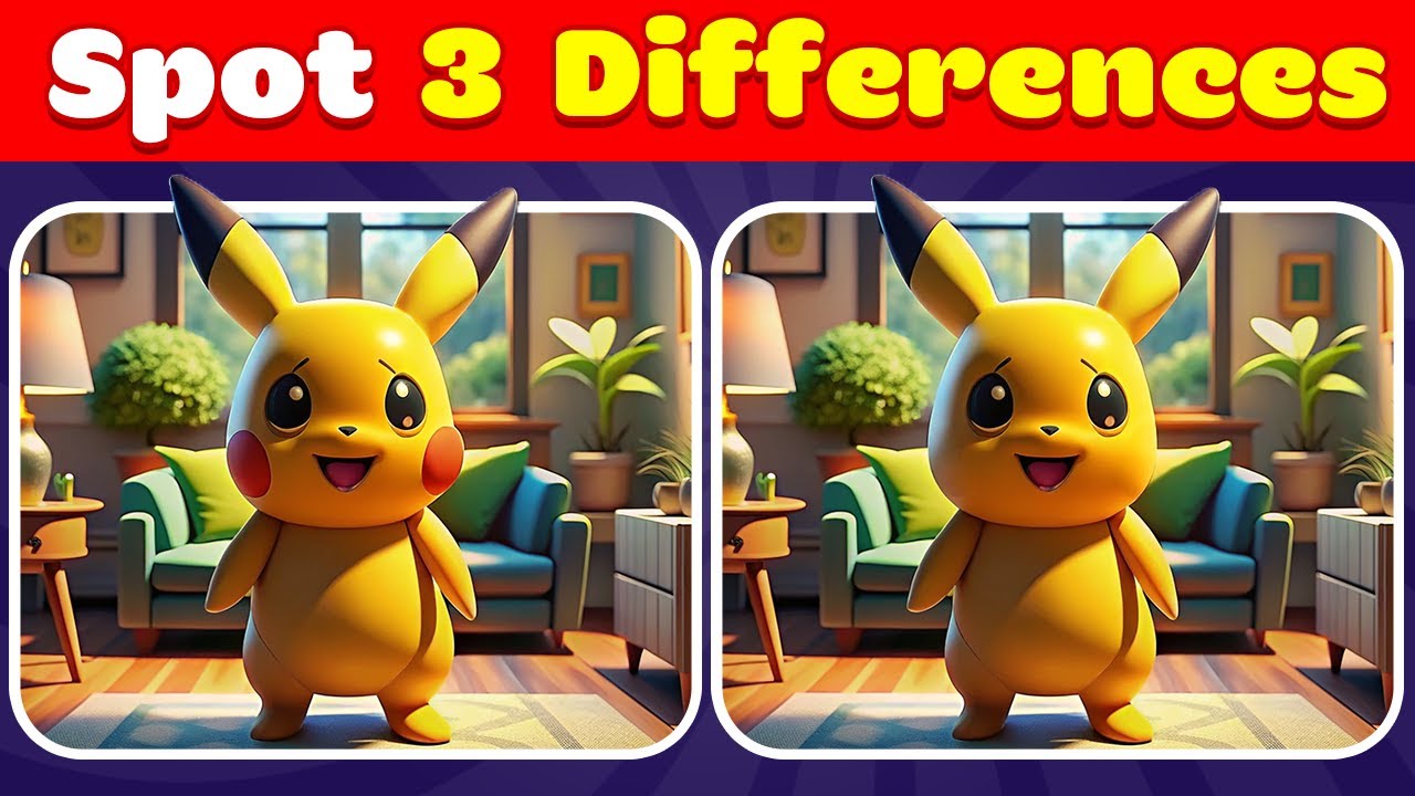 Spot the Differences | Pokémon Edition🦖🐣🐱 | Quiz Bee - YouTube