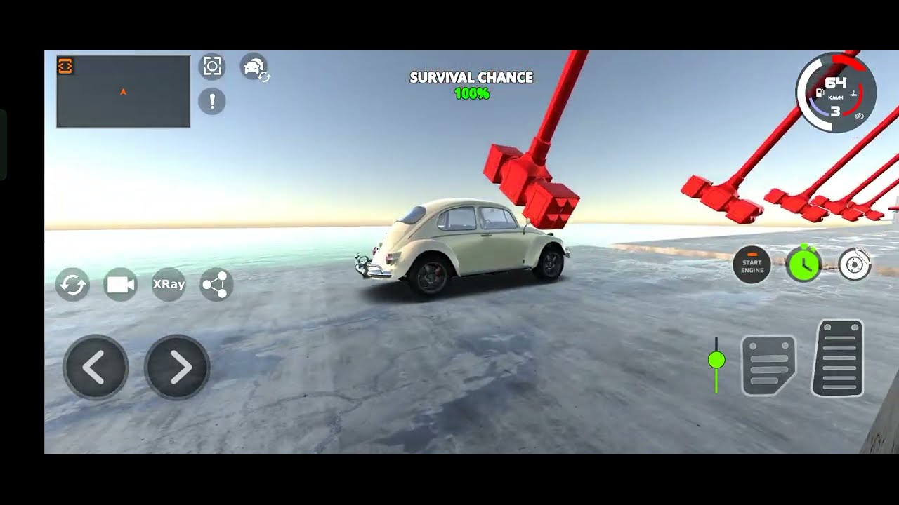 Volkswagen beetle vs Mitsubishi Lancer evolution x giant hammer in ...