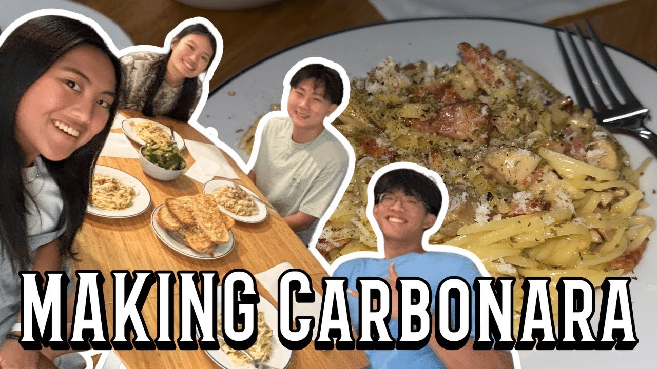 We Made Homemade CARBONARA!! #foodie - YouTube