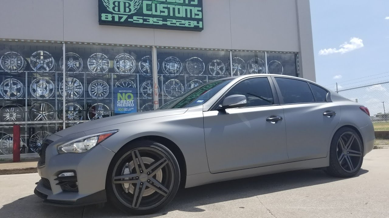 Infiniti Q50 with Matte Gray wrap installed by Wicked Wrapz and Signs ...