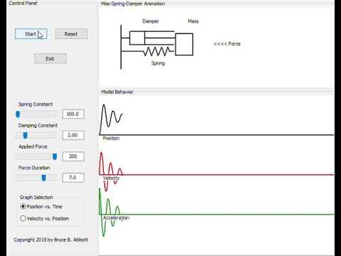 Mass-Spring-Damper Simulation: Time Series Display - YouTube