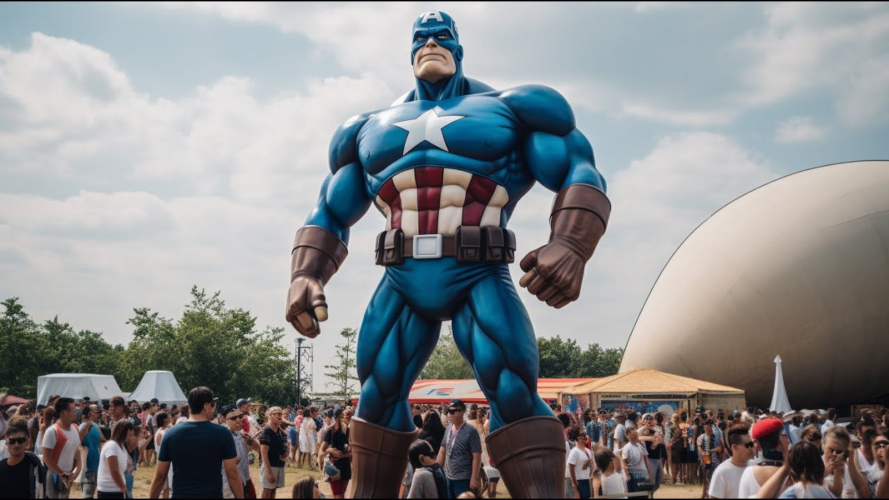 GIANT captain america - YouTube