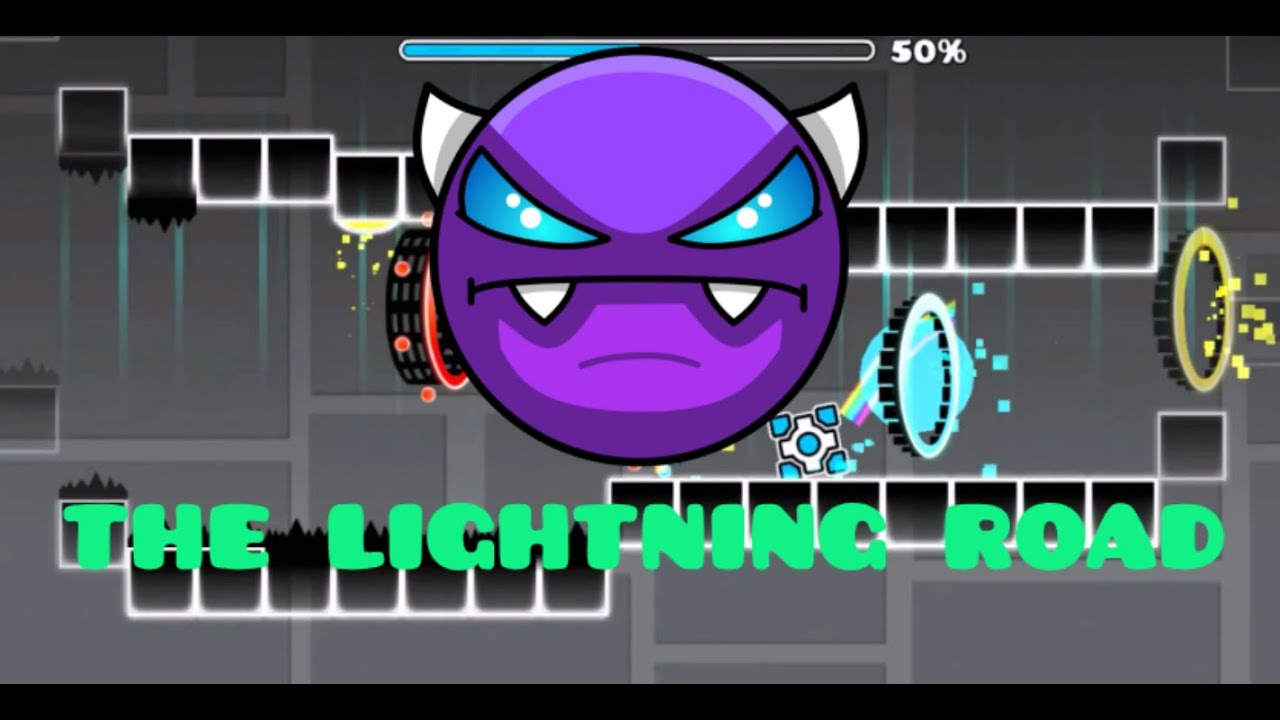 Geometry Dash (Easy Demon) - The Lightning Road by Timeless - YouTube
