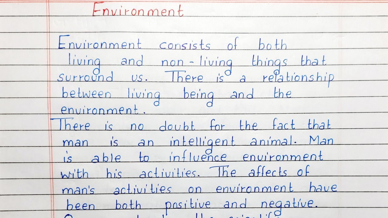 Write an essay on Environment | Essay Writing | English - YouTube