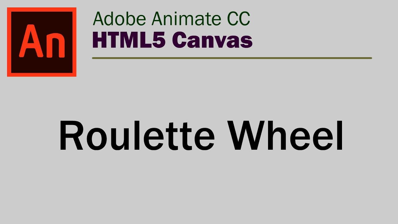 Adobe Animate CC HTML5 Canvas - Roulette Wheel - YouTube