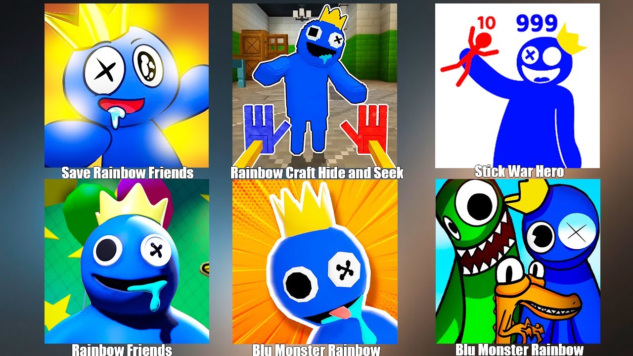 Rainbow Friends - Радужные Друзья,Save Rainbow Friends,Blu Monster ...