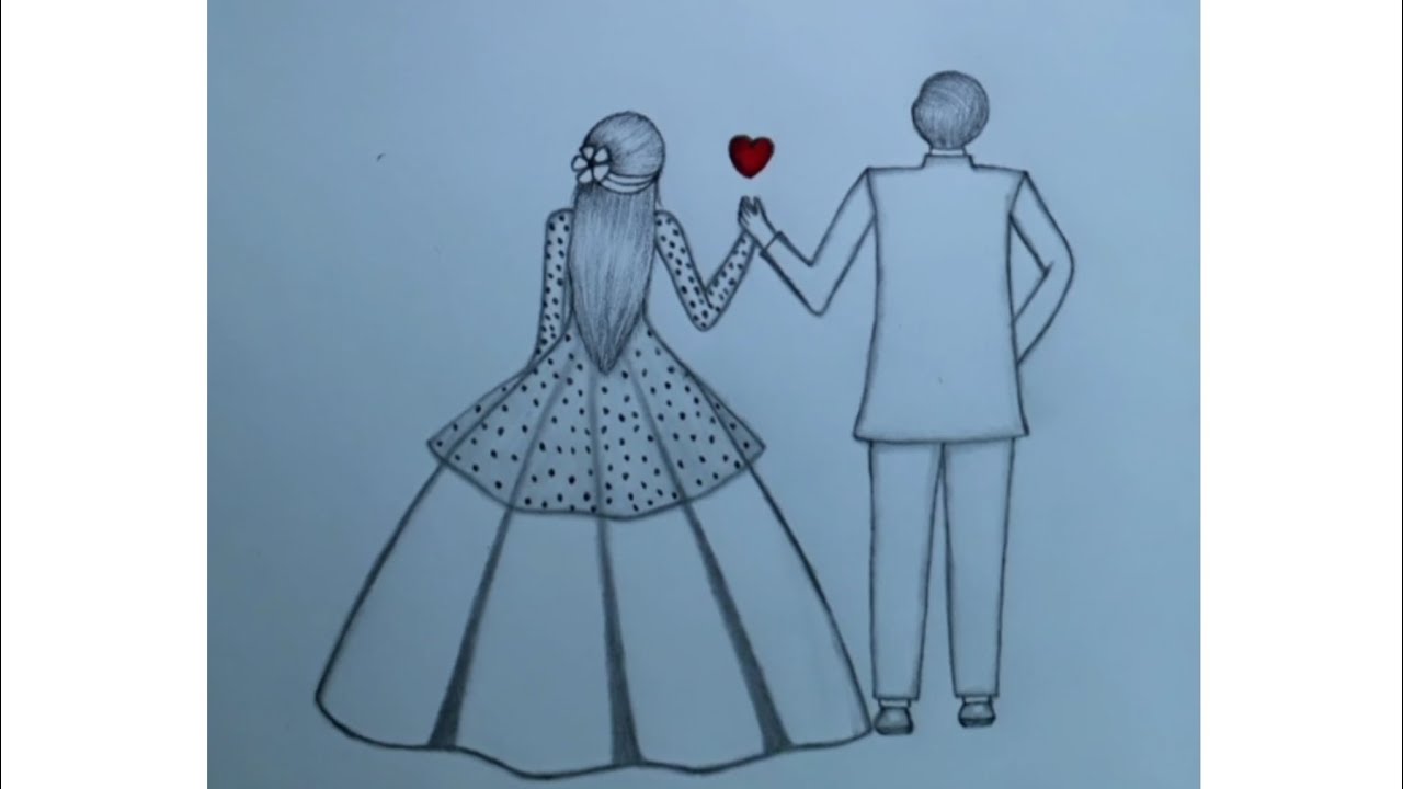 How to draw a romantic couple||step by step||for beginners||simple way# ...
