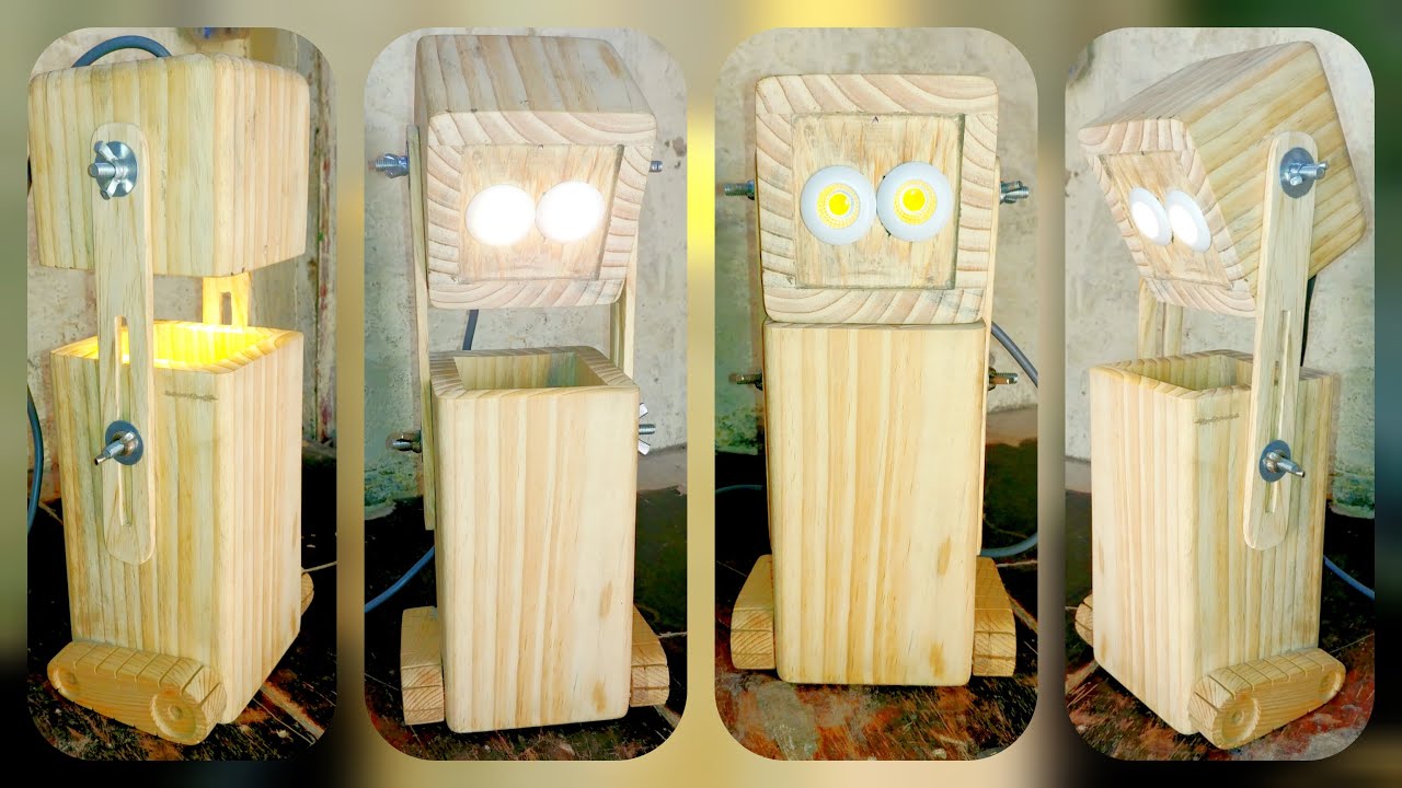 I Turned Wood Into a ROBOT LAMP! 🤖 | DIY Woodworking Project - YouTube