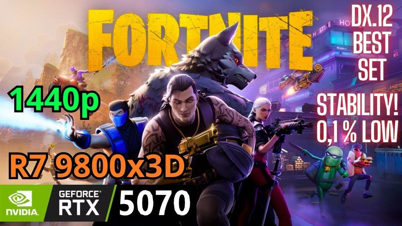 Fortnite RTX 5070, Ryzen 7 9800x3D, 1440p - YouTube