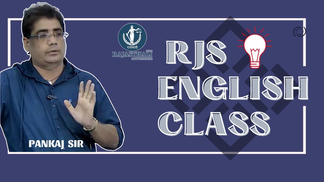 ENGLISH CLASS BY PANKAJ JOSHI SIR (Vocab Mahaguru) | RAJASTHALI LAW ...