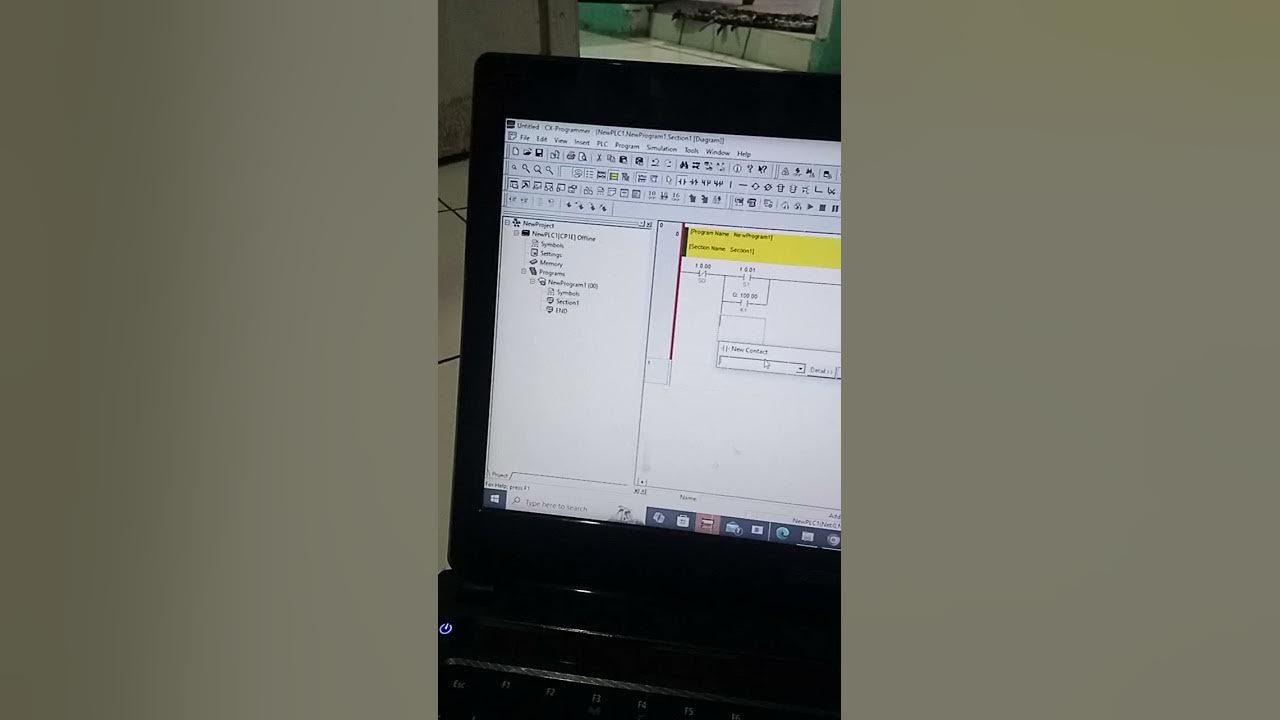 Cara membuat ladder diagram DOL di PLC Omron dengan menggunakan software cx programmer - YouTube