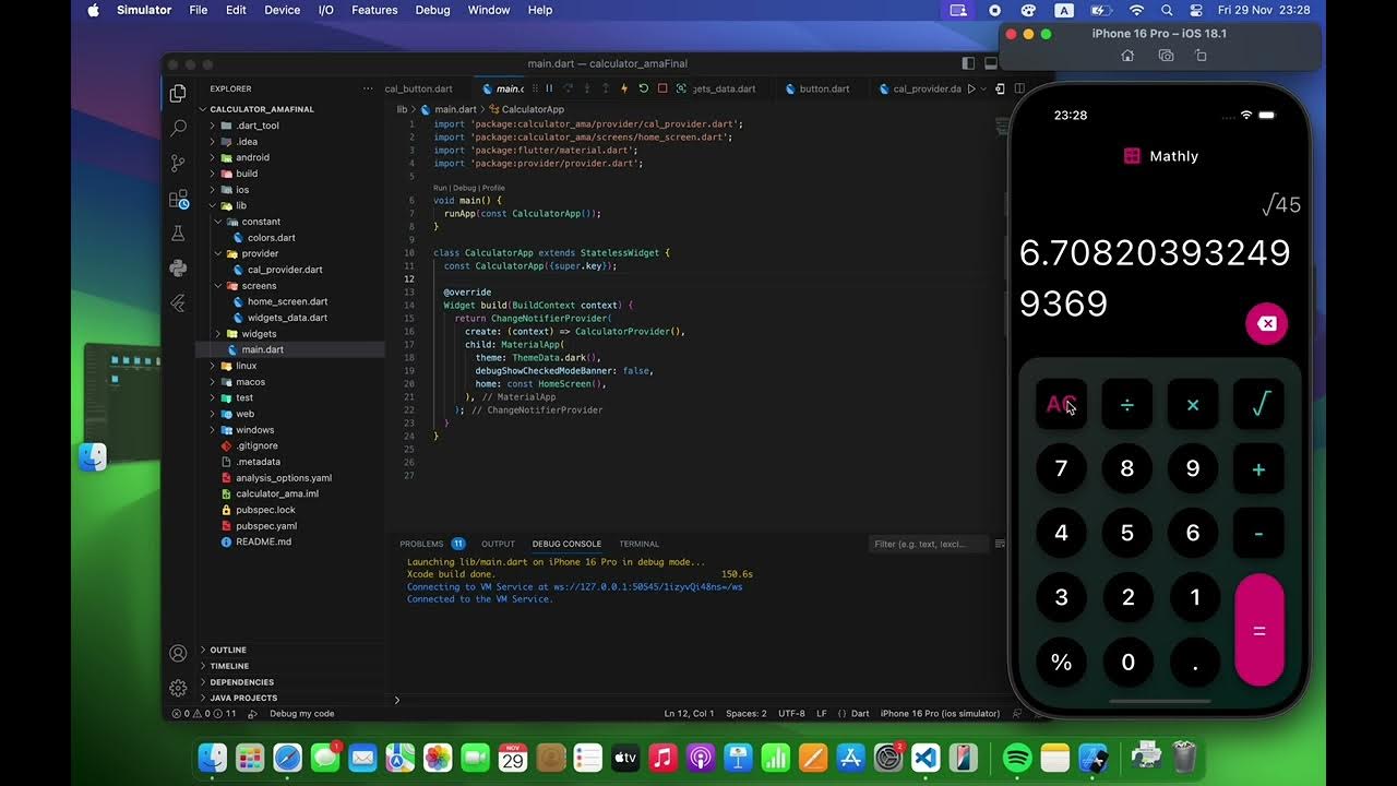Flutter Calculator - Mac OS (xcode emulator) - YouTube