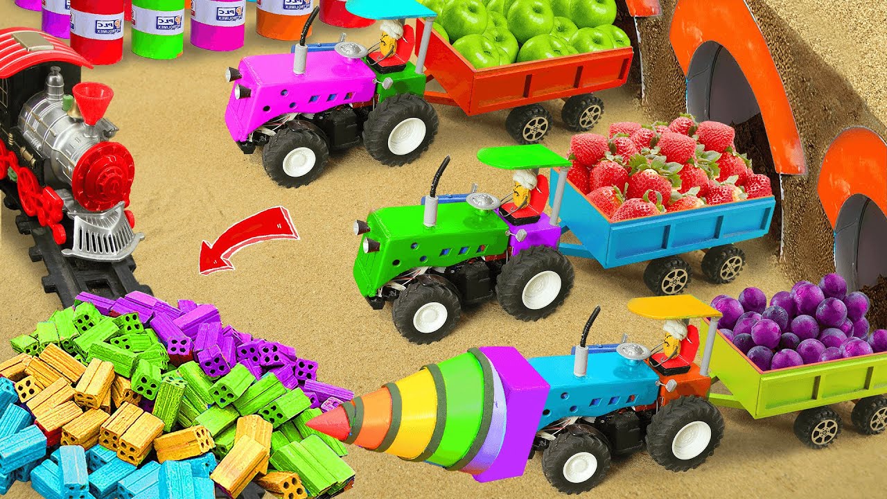 Diy tractor mini Bulldozer to making concrete road | Construction ...