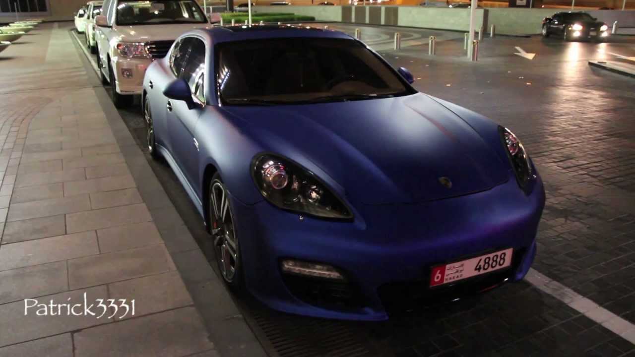 blue satin wrapped Porsche Panamera 4S - YouTube