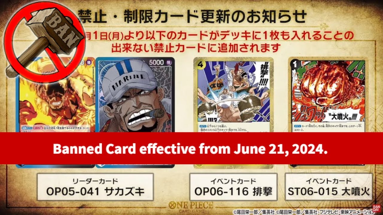 BAN LIST CONFIRMADA EN OCCIDENTE, SAKAZUKI VIVIRA 2 MESES MAS | ONE ...