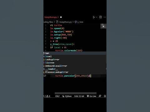 Python 🌲 tree using turtle module | python coding #python #pythontutorial #whatsappstatus # ...