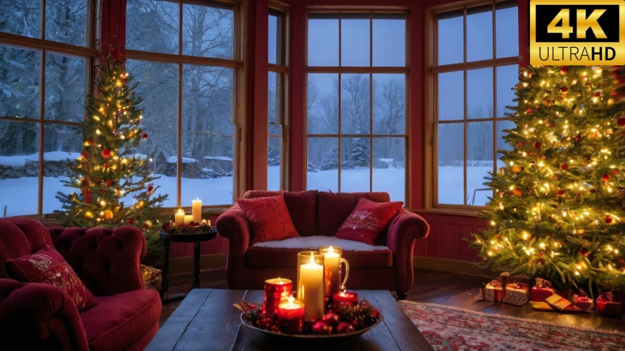Relaxing Christmas Music & Snowing Mood🎄 | Cozy Feeling with Soothing ...