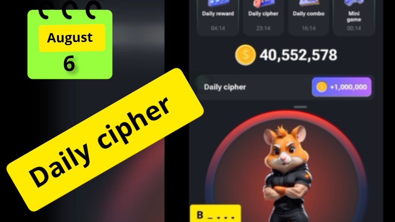6 August Daily cipher in Hamster Kombat // Hamster Kombat daily cipher ...