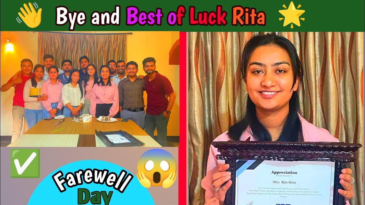 Farewell to Rita 👋 | Best of Luck For Future 🌟 | You will be badly ...