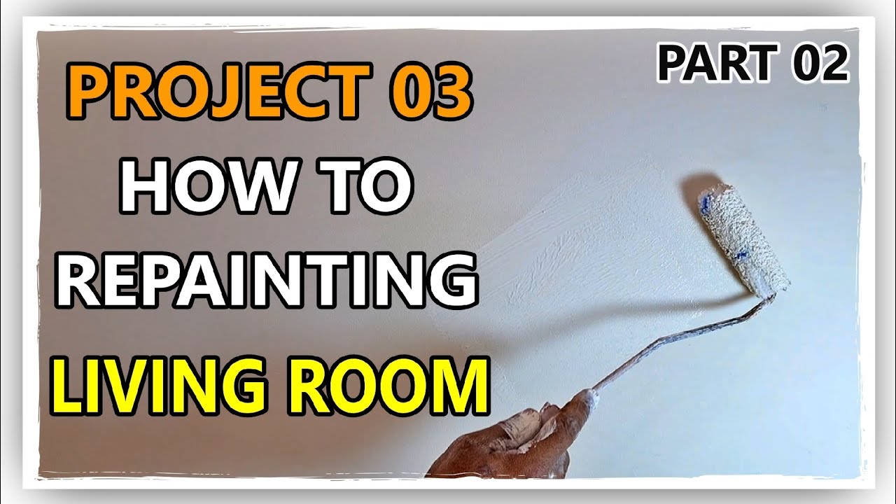 STEP BY STEP LIVING ROOM REPAINTING IN 2 DAYS - PART 02 || Wall ...