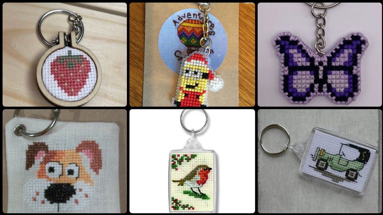 38+ Beautiful & Stylish Cross Stitch Key Ring Embroidery Designs Ideas ...