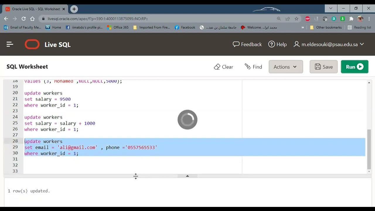 |PSAU - Course IS 2511| - |Oracle SQL | - Lab 05 - Insert -Update - Delete Statements | - YouTube