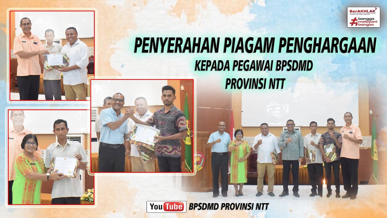 PENYERAHAN PIAGAM PENGHARGAAN || Kepada Pegawai BPSDMD Prov. NTT Tahun ...