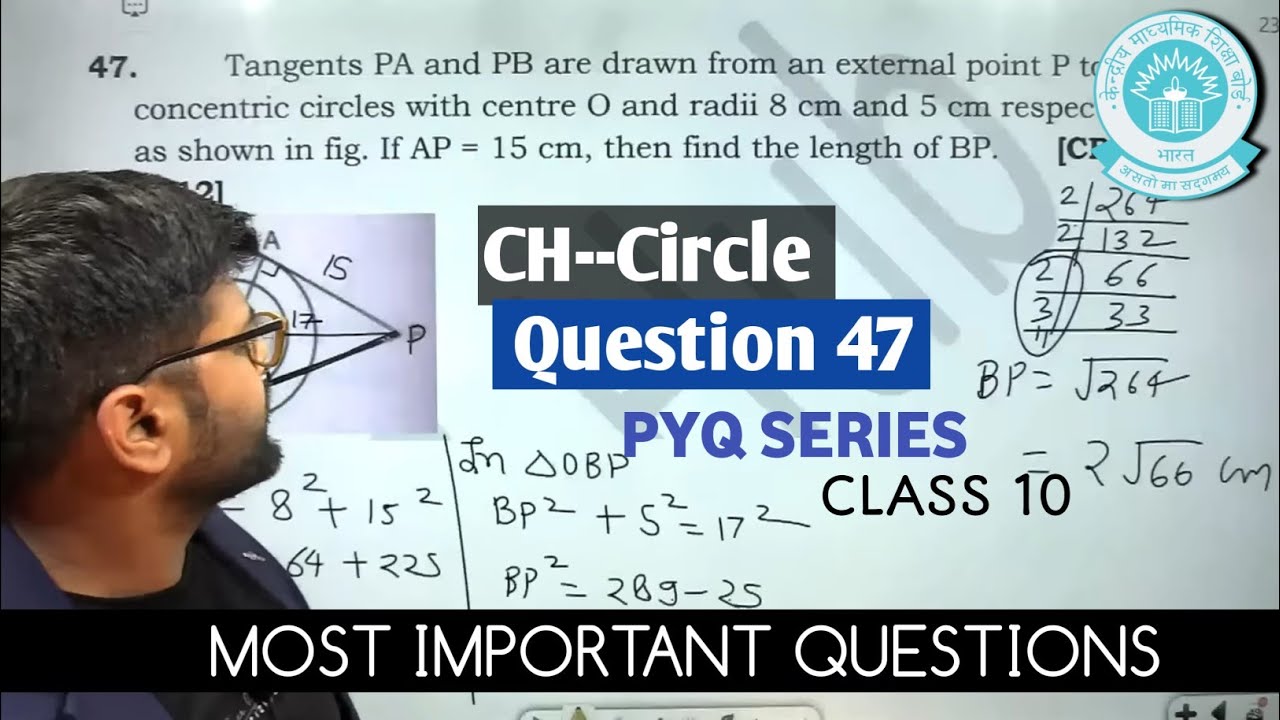 Tangents PA And PB Are Drawn From An External Point P To Two Concentric