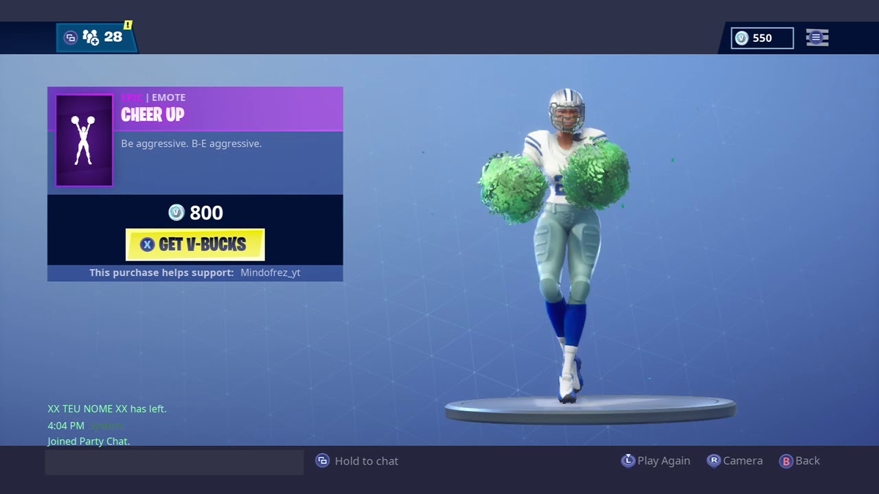 Fortnite NEW Cheer up Emote For 10 minutes - YouTube
