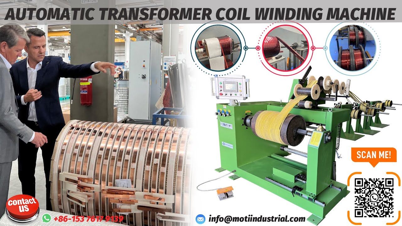 Automatic Transformer Horizontal Coil Winding Machine MOTI-2T PRO - YouTube