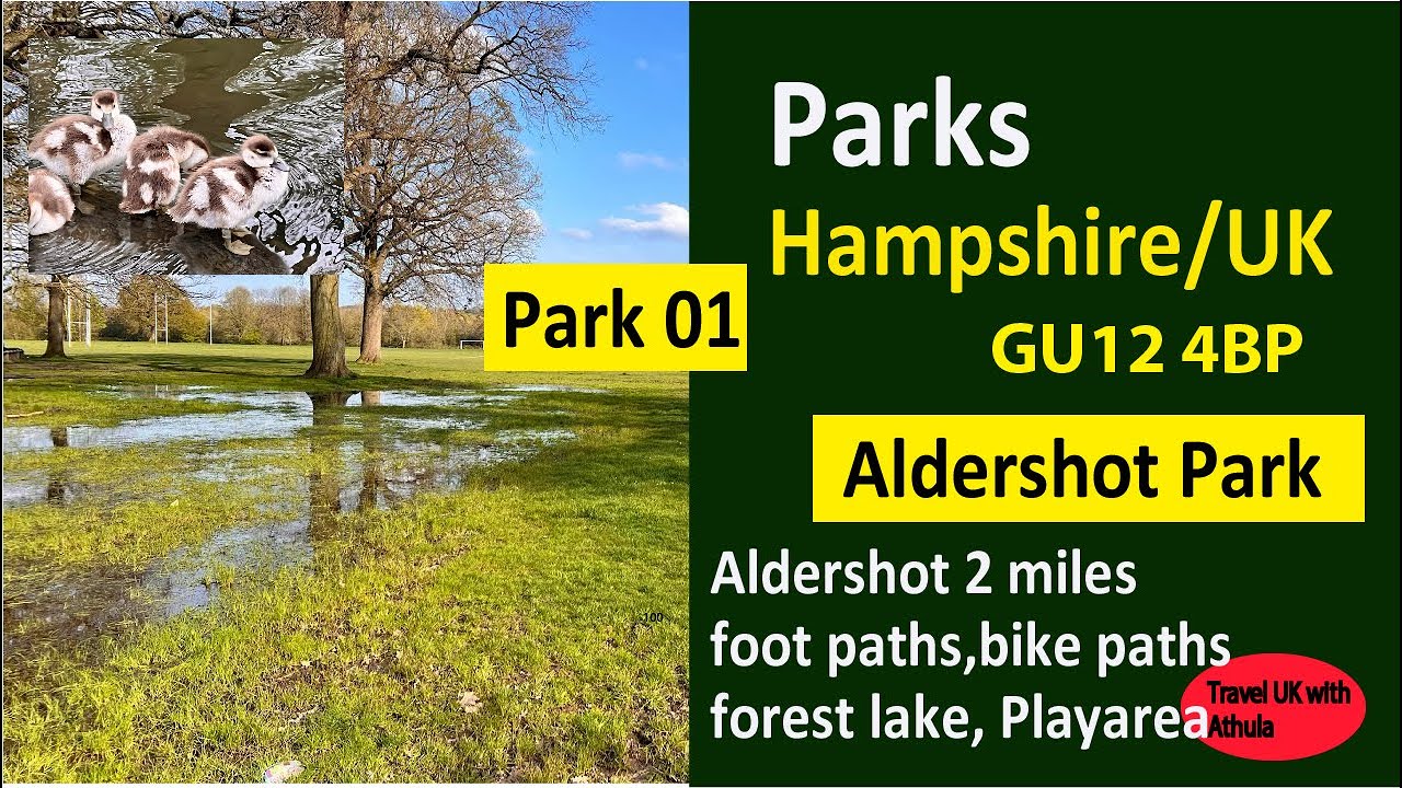 Aldershot park ground lake bike path post code GU12 4BP - YouTube