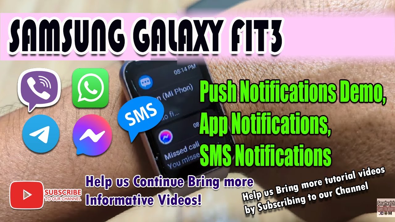 Samsung Galaxy Fit3 - Push Notifications Demo, App Notifications, SMS ...