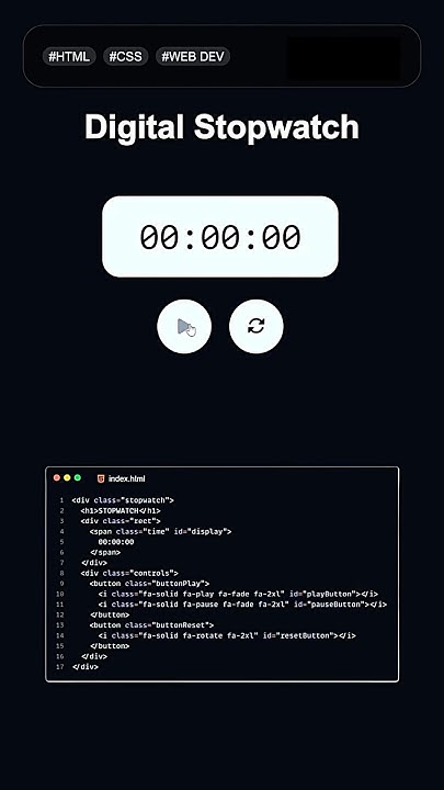Digital Stopwatch using html css and js #shortvideo #shortsfeed #shorts ...
