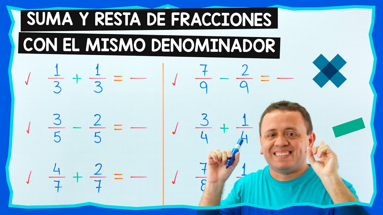 Suma y resta de fracciones con el mismo denominador (fracciones ...