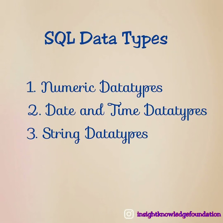 Sql Datatypes Sql Datascience Data Dataanalytics Youtube