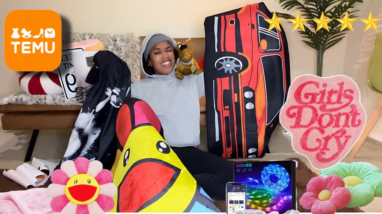 Unboxing CRAZIEST TEMU haul (room decor items) #temu - YouTube