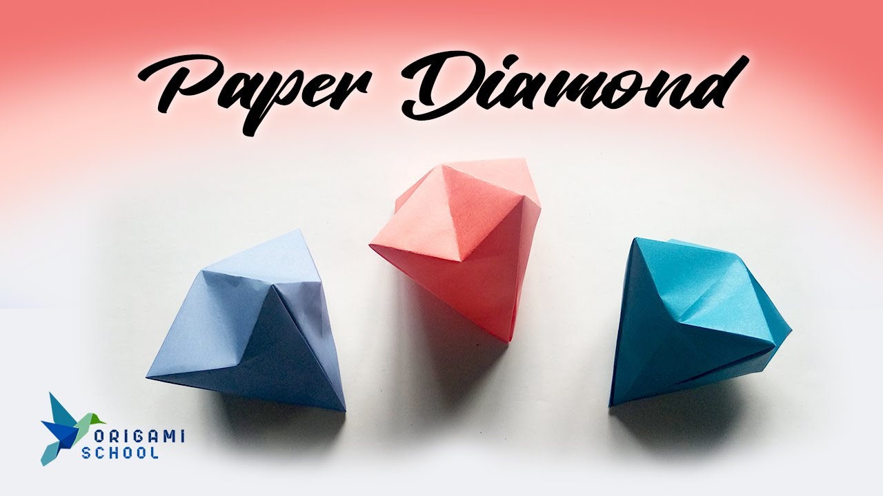 How to make a Paper Diamond - Easy Origami Tutorial for beginners - YouTube