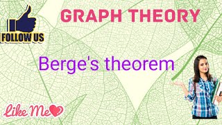 Graph theory Berge's theorem Important theorem | Doovi