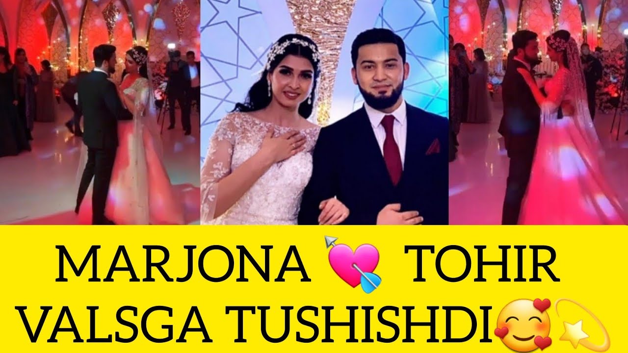 Marjona va Tohir nigoh to'yi. Valsga tushishdi.Yoshlar baxtli bo ...