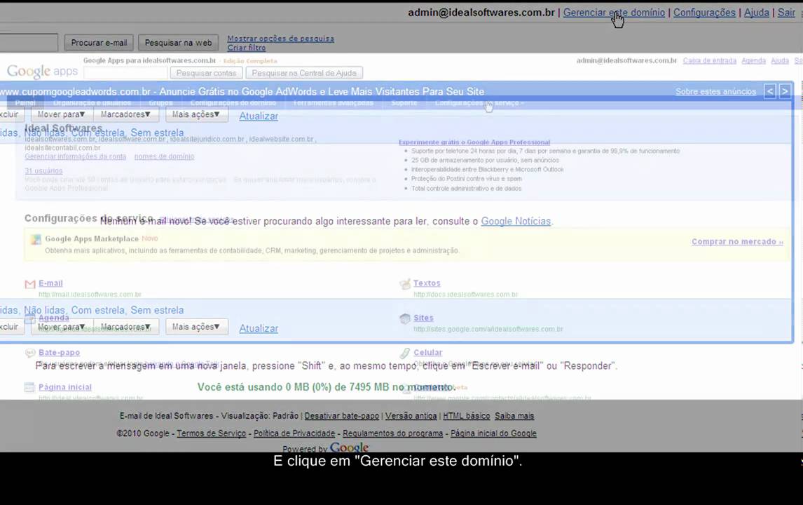 Como Utilizar o Google Talk em seu webmail - Por Ideal Softwares - YouTube