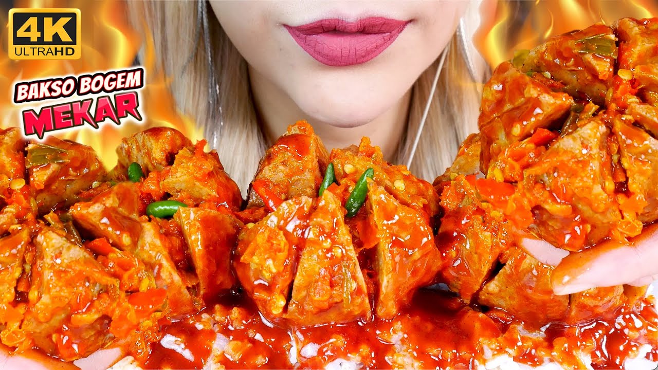 ASMR 🔥🥵BAKSO URAT BOGEM MEKAR JUMBO SAMBAL LAVA MERCON🧨 SPICY JUMBO ...