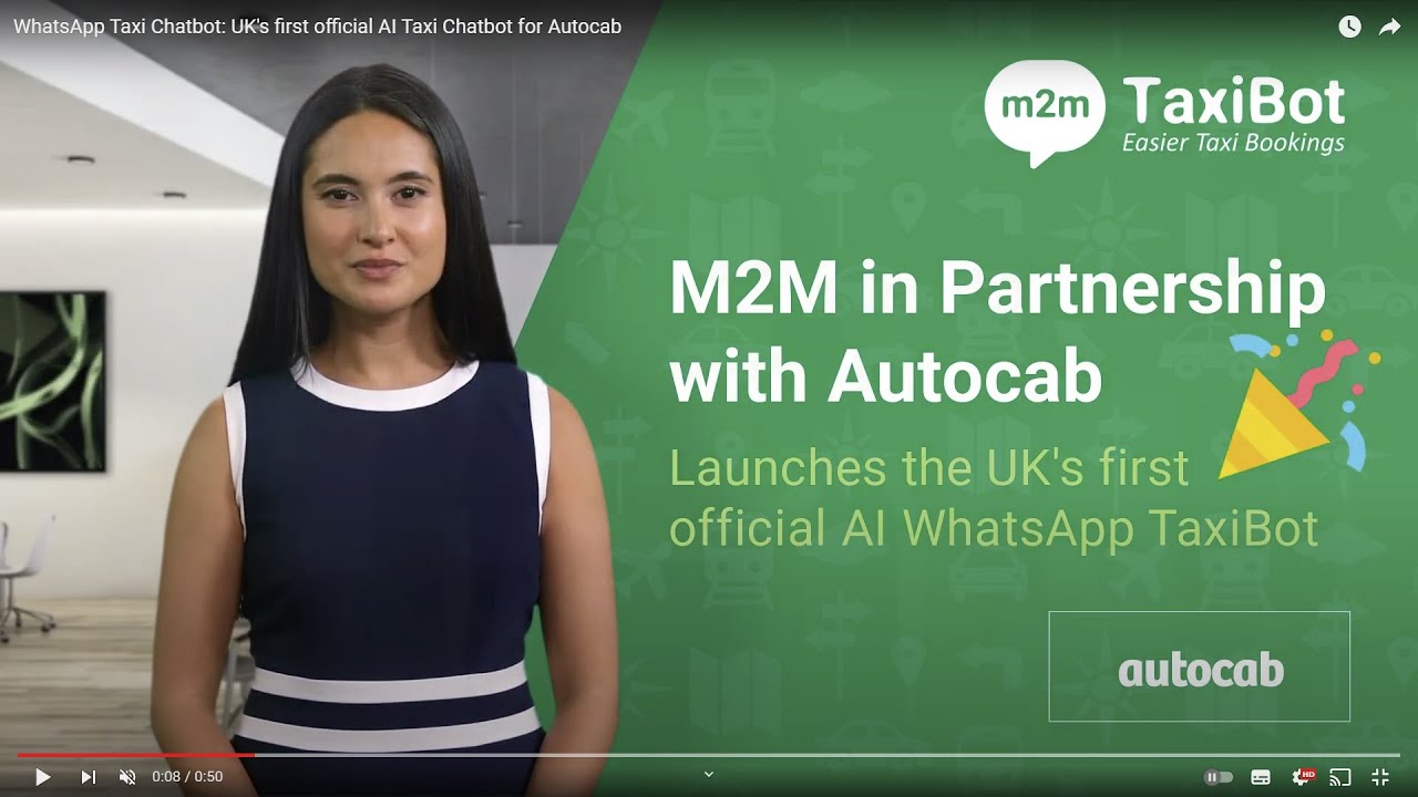 WhatsApp Taxi Chatbot: UK's first official AI Taxi Chatbot for Autocab - YouTube