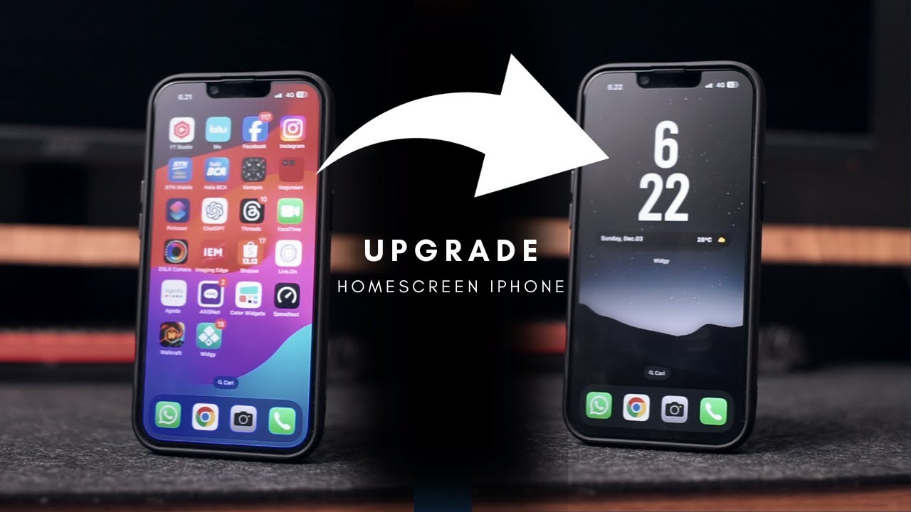 Setting Home Screen Iphone biar lebih Minimalis - YouTube